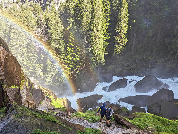 When hikers become tiny dots against towering granite, you realize Mother Nature has quite the sense of scale.