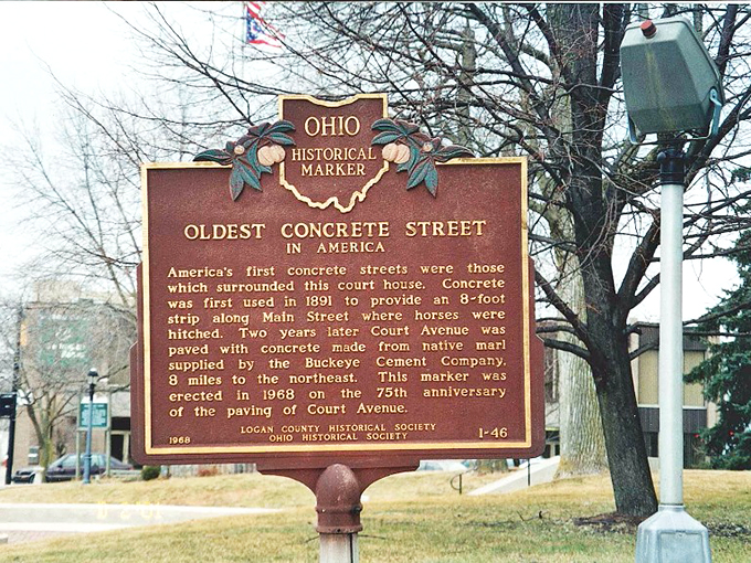 America's first concrete street? Talk about a solid claim to fame! This historical marker proves Bellefontaine was paving the way&mdash;literally&mdash;since 1891.
