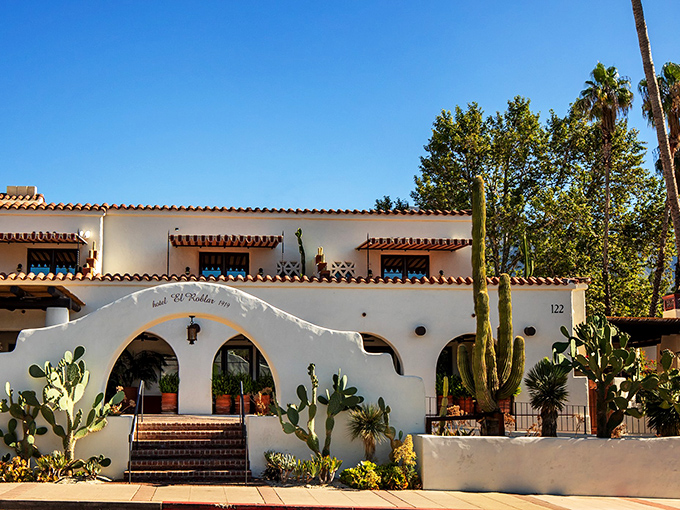 Hotel El Roblar's white-washed walls and desert landscaping channel old California charm with a side of "why don't we live like this all the time?"