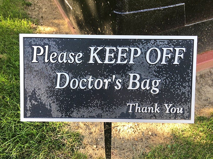 "Please KEEP OFF Doctor's Bag" &ndash; possibly the only medical warning that doesn't come with a co-pay or insurance paperwork.