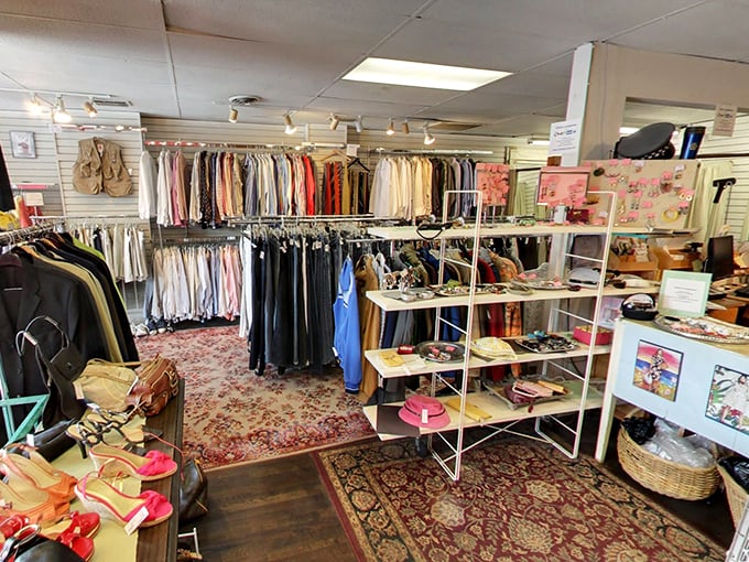 Step inside and enter the promised land of organized chaos, where vintage Persian rugs meet meticulously arranged racks of second-chance style.