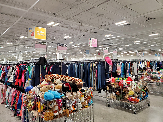 Endless racks stretch before you like a textile ocean, each hanger holding someone's former favorite outfit.