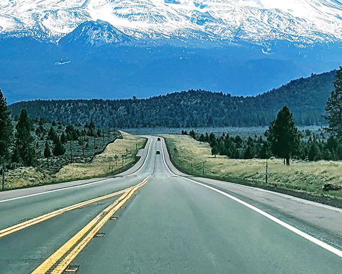 The road to enlightenment? Maybe. The road to Mount Shasta? Definitely. This stretch of highway promises adventure at every mile marker.