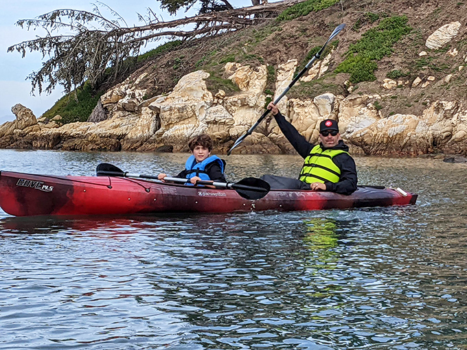 Nothing says "family bonding" quite like navigating calm waters while pretending you know which end of the paddle goes where.