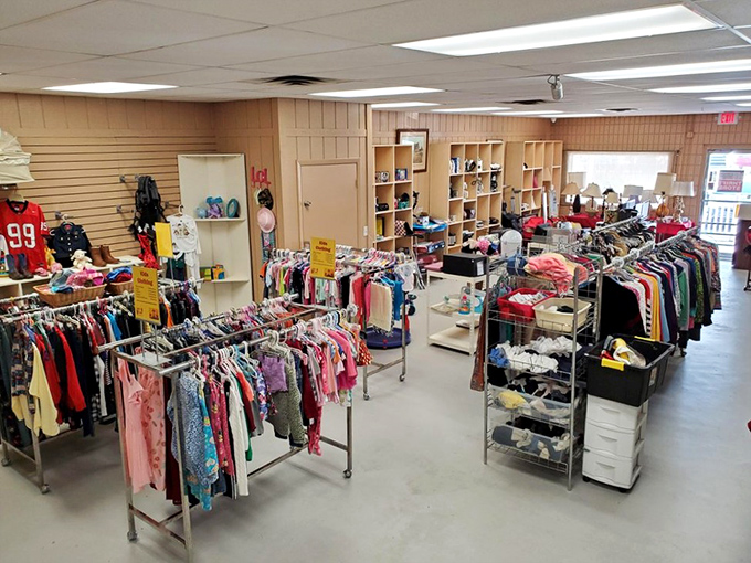 The kids' section: where growth spurts meet budget-friendly solutions and parents breathe sighs of financial relief.