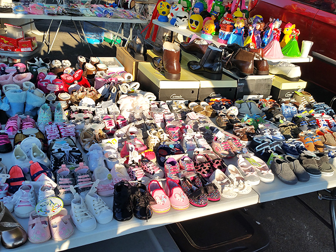 Tiny shoes, big dreams. From princess slippers to mini sneakers, this footwear wonderland makes you wish your feet would shrink just for the day.