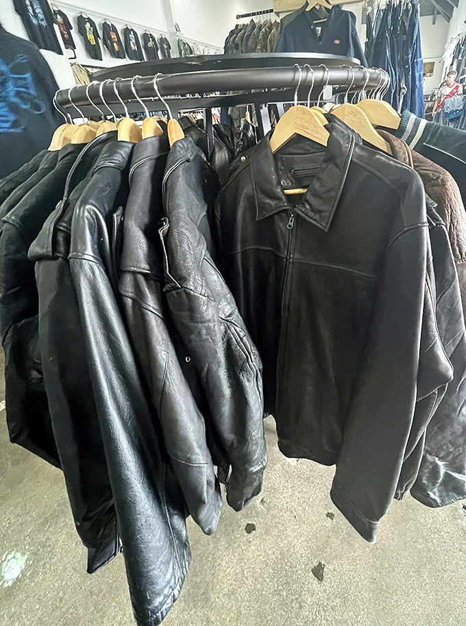 Leather jacket heaven! Each one with its own story, waiting for you to write the next chapter while channeling your inner Brando.