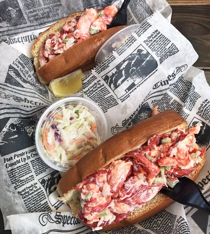 Lobster rolls so generously stuffed they require a game plan before the first bite. That buttery, toasted bun cradles Maine lobster meat like it's precious cargo.
