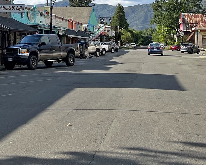 Double D's Coffee beckons from its turquoise storefront &ndash; in Upper Lake, even the buildings dress more colorfully than city folk.