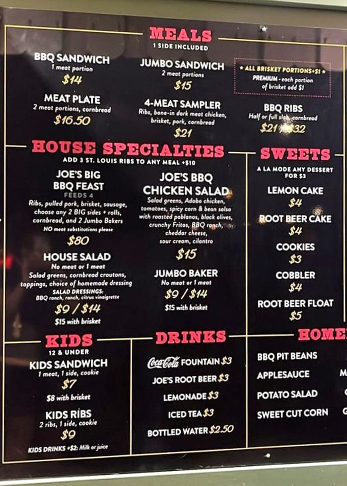 The menu board reads like a love letter to smoked meat enthusiasts&mdash;a roadmap to happiness where every path leads to satisfaction.