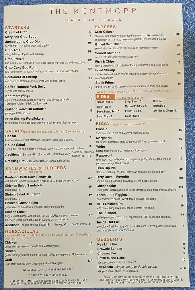 The menu reads like a love letter to Maryland seafood traditions, with crab appearing in so many forms you'd think it was running for office.