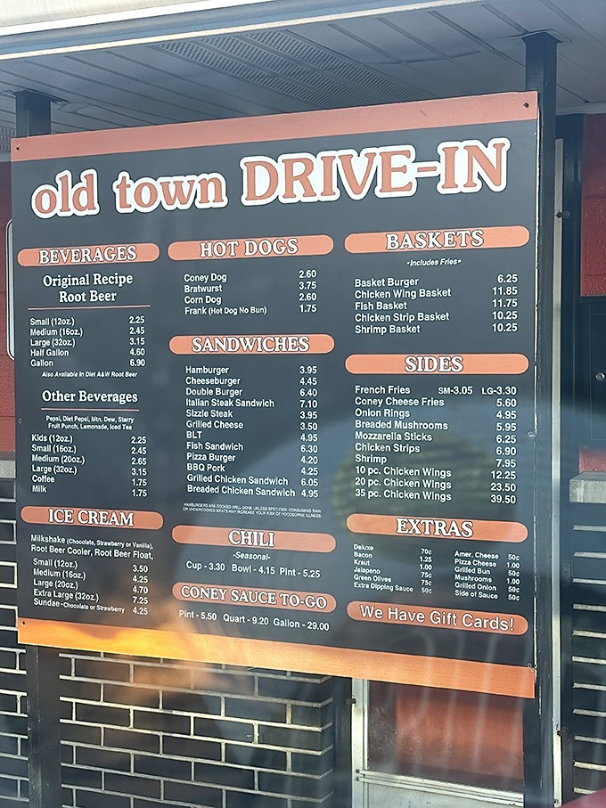 When a menu board becomes your treasure map to American comfort food perfection and reasonable prices.