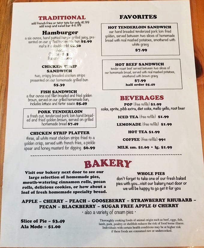 This menu isn't just a list of options&mdash;it's a roadmap to comfort food nirvana, with hot tenderloin sandwiches that could make a vegetarian reconsider.