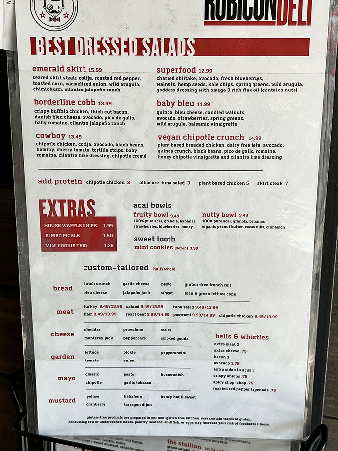 A menu that reads like poetry to the hungry. Each description promises flavor combinations that'll make your taste buds stand up and applaud.