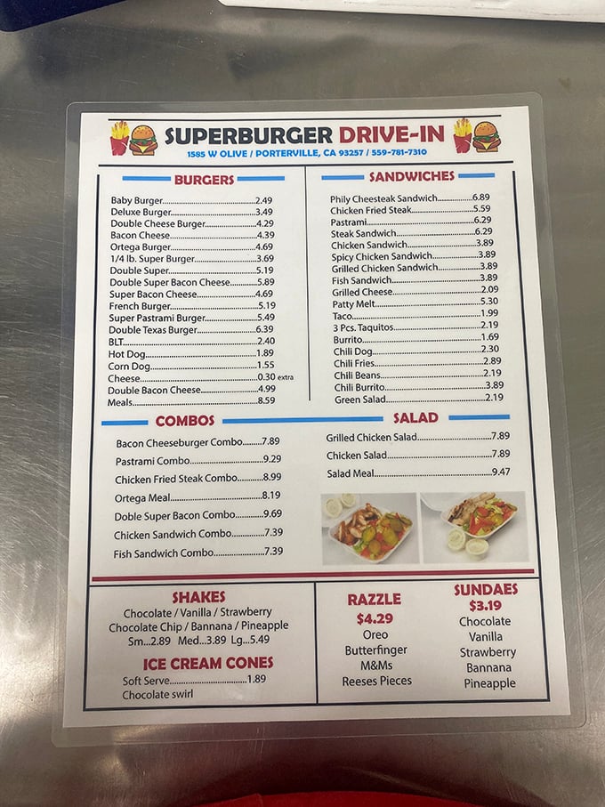 This menu isn't trying to impress you with fancy descriptions or exotic ingredients&mdash;it's the culinary equivalent of "I am what I am, take it or leave it."