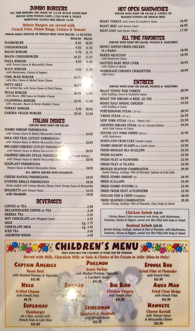 This menu isn't just a list of food&mdash;it's a roadmap to happiness with superhero-themed kids' options that make adults secretly jealous.