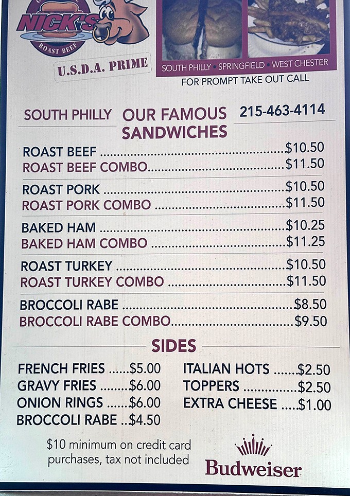 The menu board at Nick's reads like a love letter to simplicity. No fancy descriptions needed when your reputation speaks volumes.