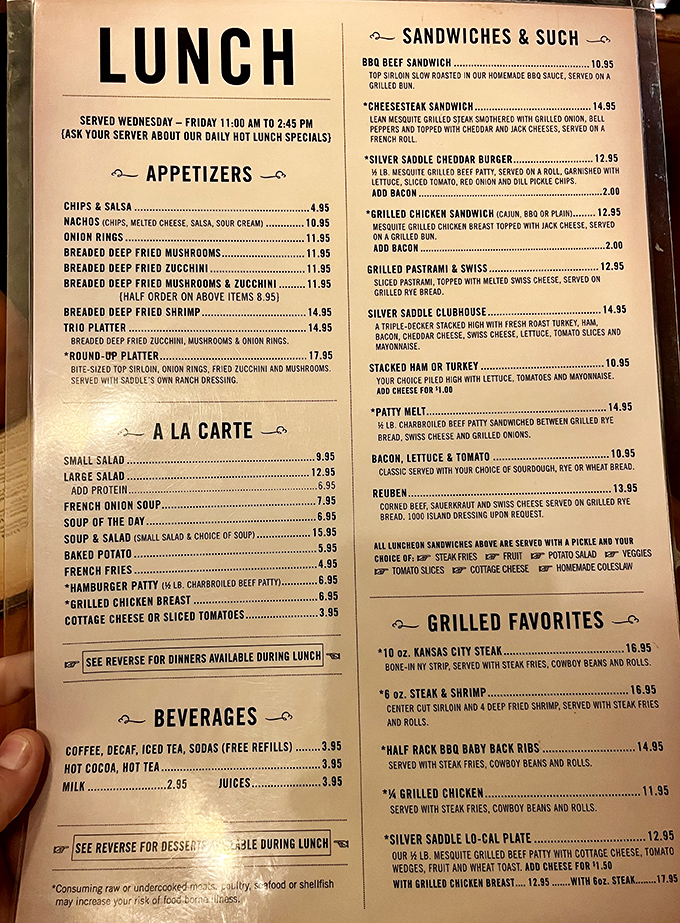 A lunch menu that doesn't mess around. When "Sandwiches & Such" includes a cheesesteak, you know you're in good hands.