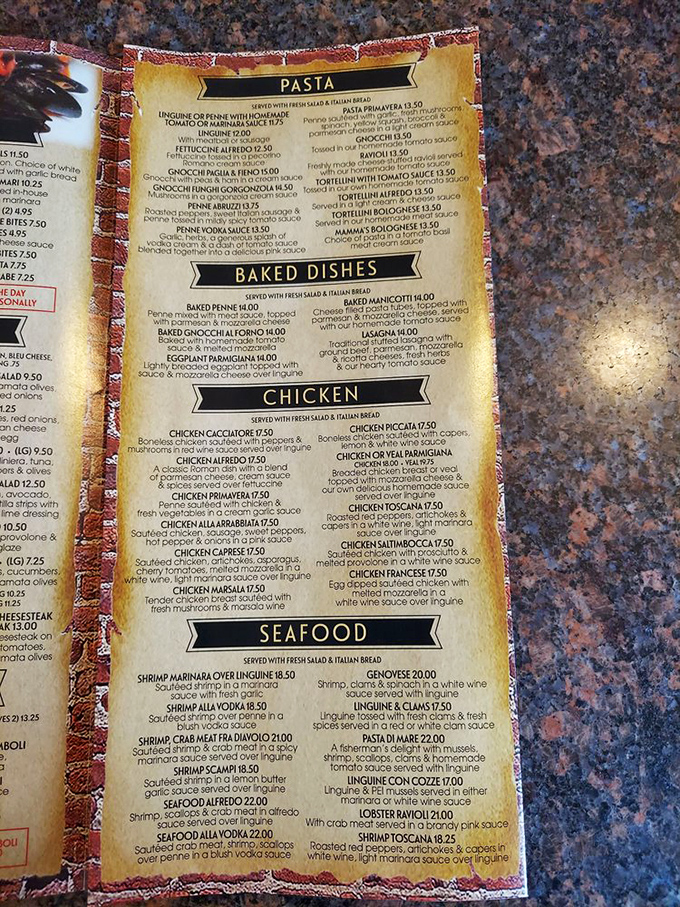 The menu at Rocco's reads like an Italian grandmother's love letter to comfort food. From Mamma's Bolognese to Chicken Marsala, every dish tells a delicious story.