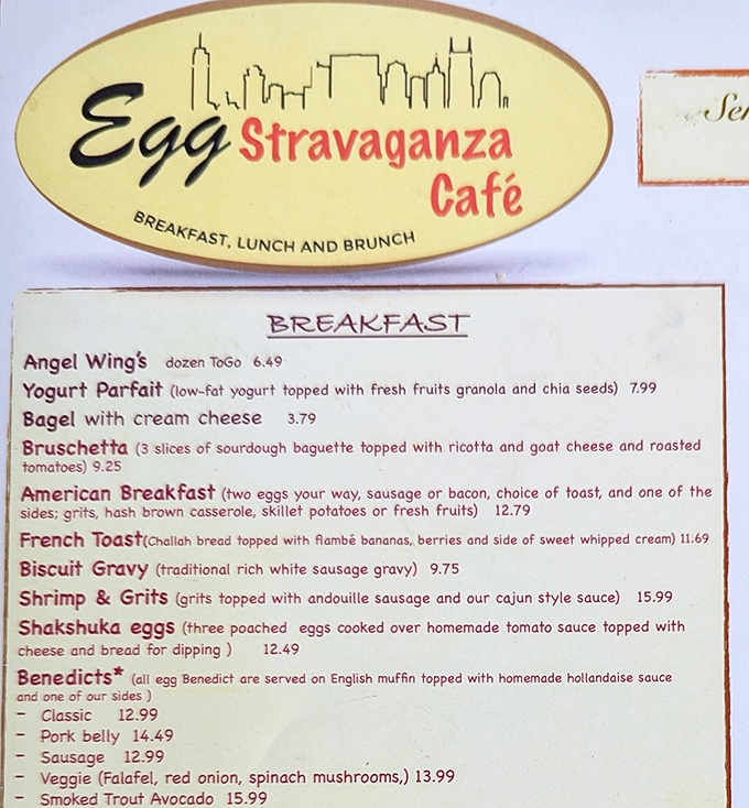 A menu that reads like breakfast poetry&mdash;where "Shakshuka eggs" and "Smoked Trout Avocado Benedict" share space with classics that would make your grandmother nod in approval.