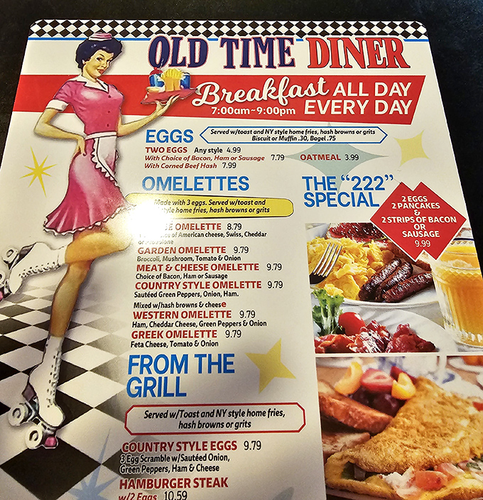 This menu isn't just a list of food&mdash;it's a roadmap to happiness, complete with a roller-skating waitress who's been serving smiles since before color TV.