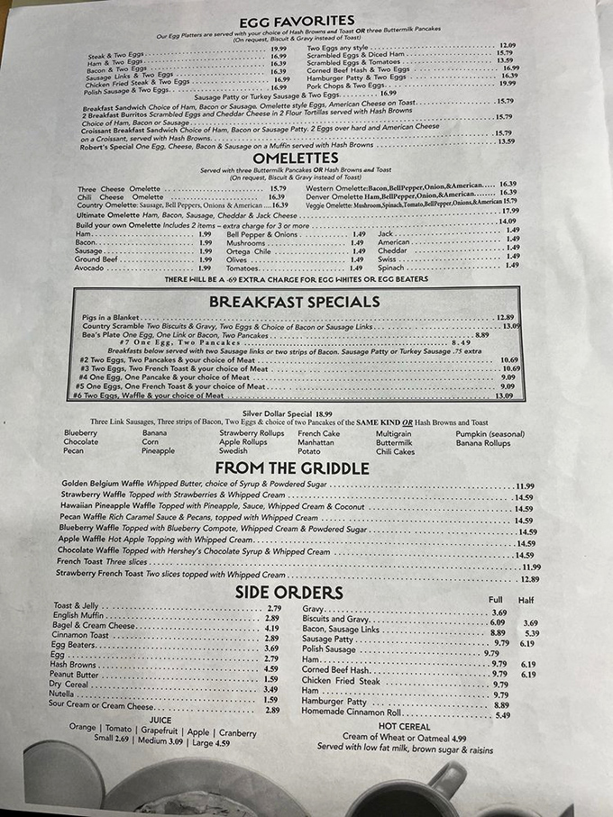 When a menu looks this honest and straightforward, you know you're in for authentic diner magic.