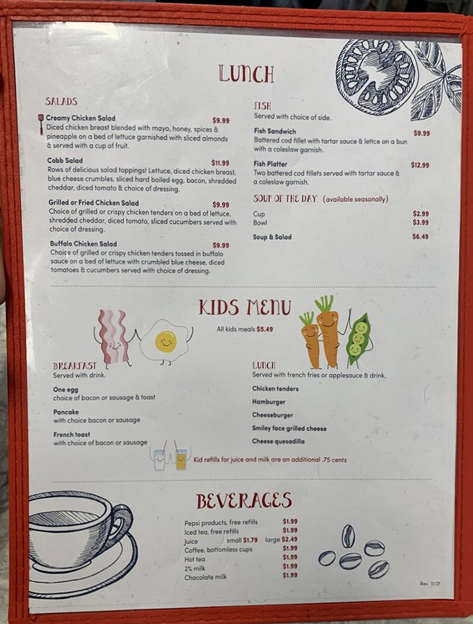 A menu that doesn't overwhelm but still offers all the classics. That smiley face grilled cheese? Pure genius for turning hangry kids into happy ones.