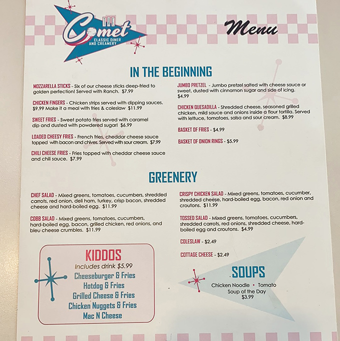 This isn't just a menu&mdash;it's a roadmap to happiness. "In The Beginning" is right; your journey to comfort food nirvana starts here.