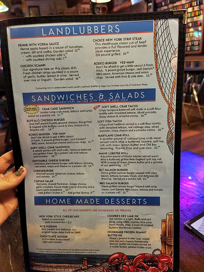 A menu that makes decisions harder than choosing your favorite Beatle. Cooper's offerings span from ocean treasures to landlubber delights.