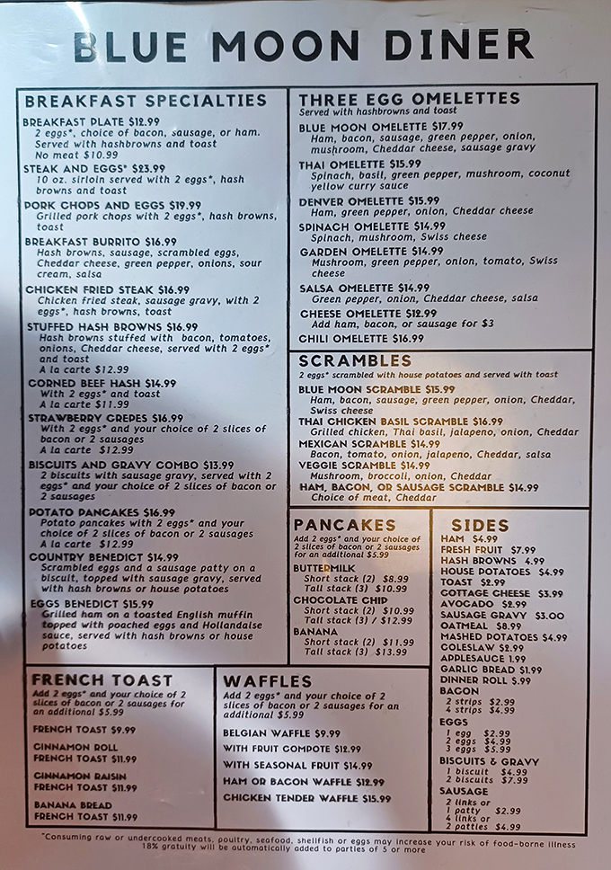 This menu isn't just a list of food&mdash;it's a roadmap to happiness. The hardest part is choosing just one thing.