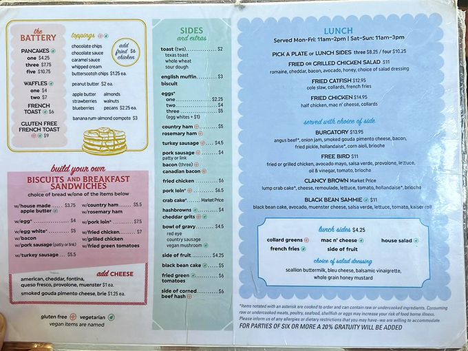 A menu that reads like a love letter to breakfast, with prices that won't require a loan officer.