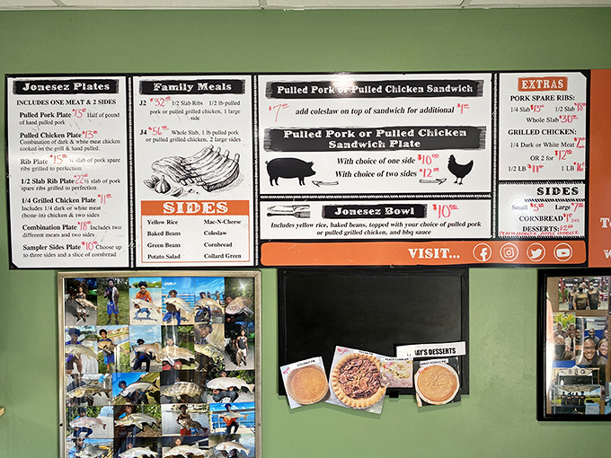 The menu board tells the delicious story &ndash; plates, family meals, and sides that make decision-making the hardest part of your visit.