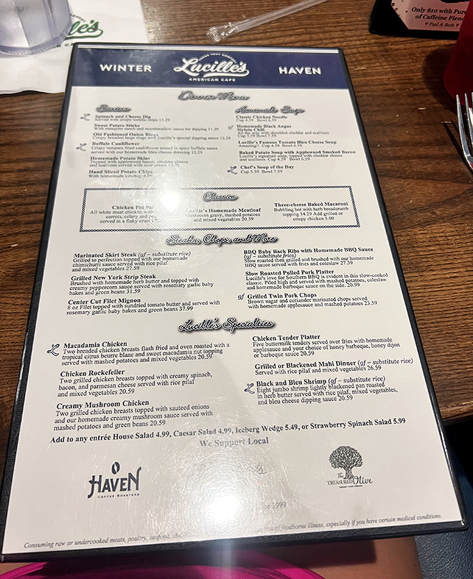 A menu that reads like a love letter to American classics&mdash;each description promising the kind of meal that makes you want to hug the chef.