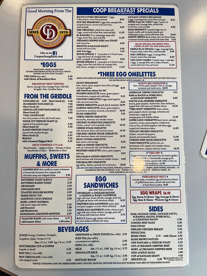 That menu board speaks fluent breakfast &ndash; no translation needed when bacon's involved.