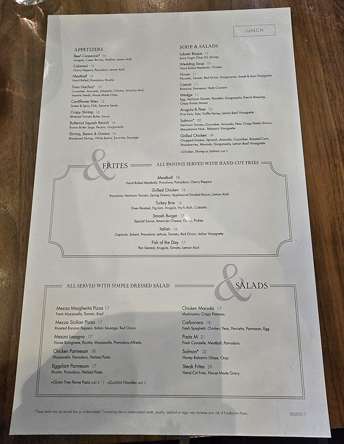 A menu that reads like a greatest hits album of Italian cuisine, no skips necessary.