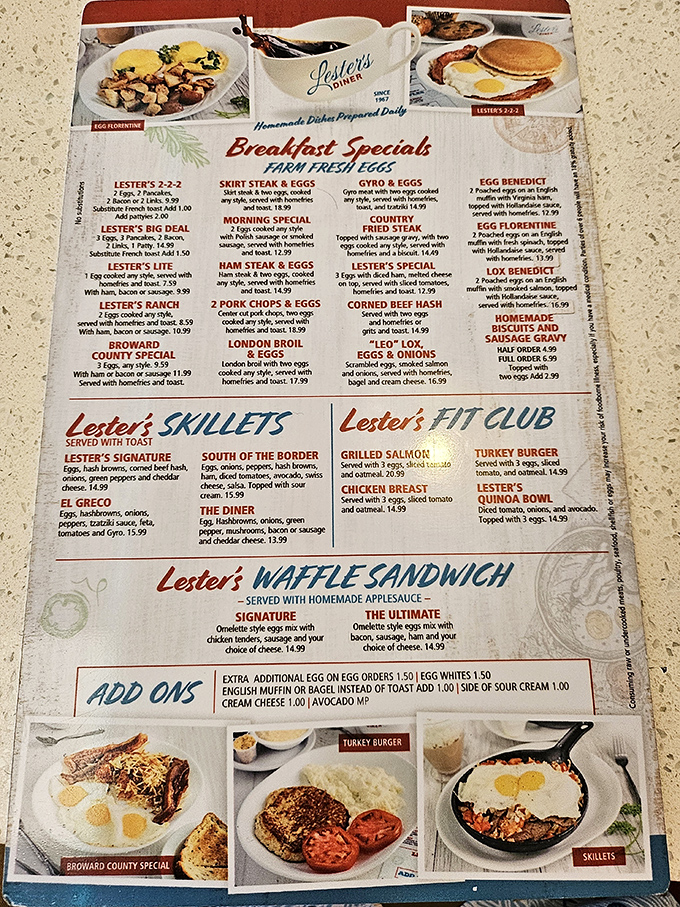 This menu isn't just a list of options&mdash;it's a roadmap to breakfast nirvana with combinations that solve life's greatest morning dilemma: sweet or savory?