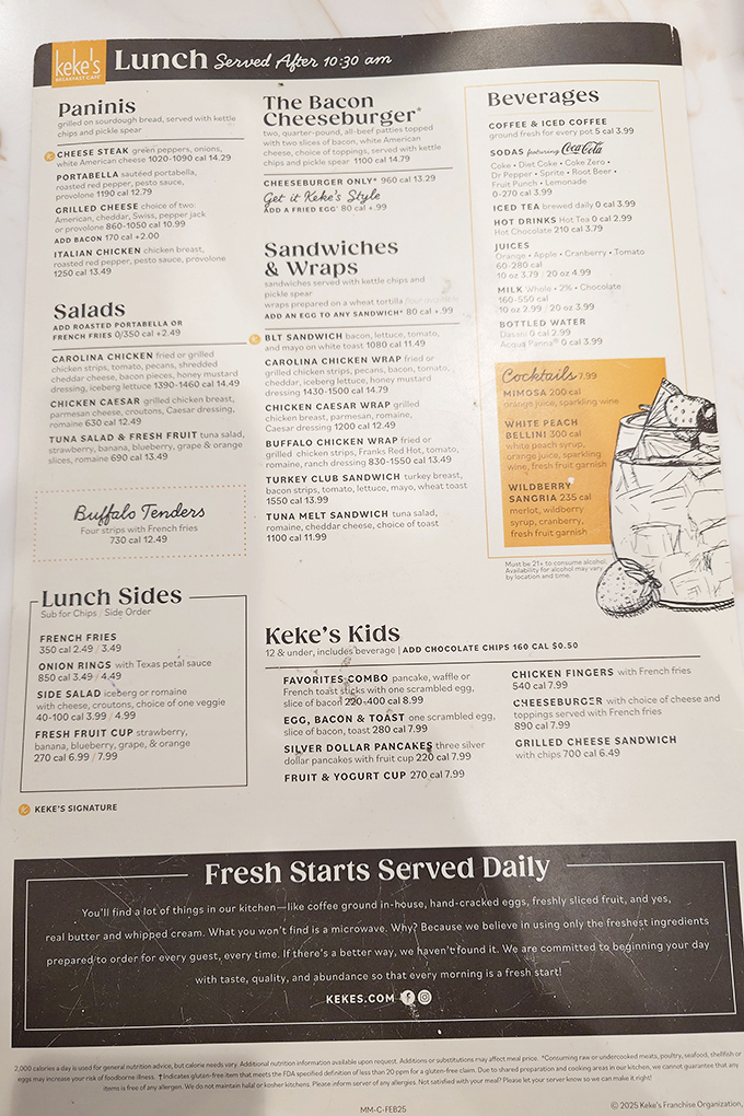 A menu that reads like breakfast poetry &ndash; notice that proud declaration at the bottom about what you won't find in their kitchen: microwaves.