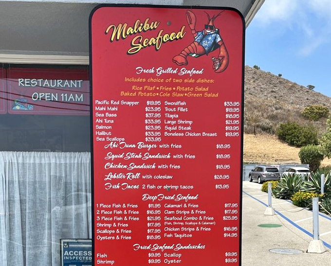 The menu board&mdash;a seafood lover's fantasy league roster where every option deserves MVP consideration.