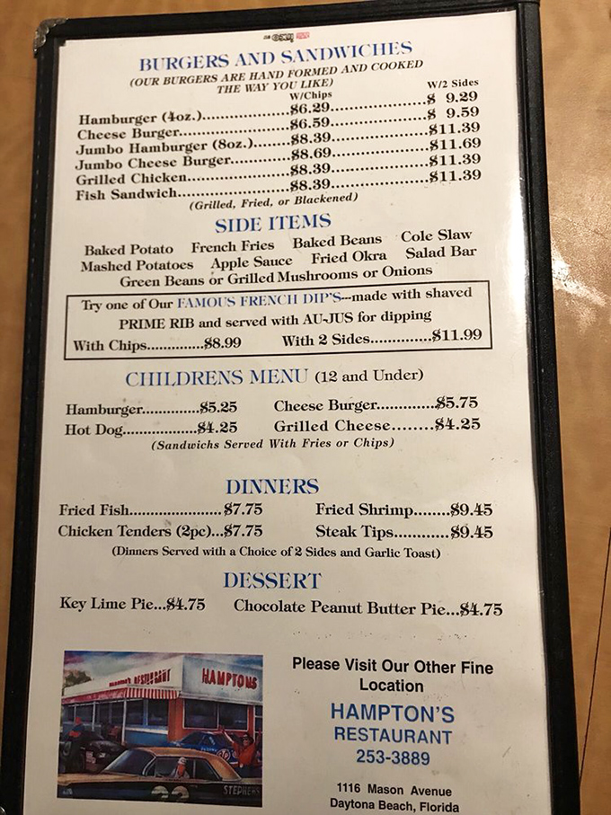 The menu doesn't need fancy fonts or flowery descriptions. When you've perfected burgers and steaks, straightforward is the only language needed.