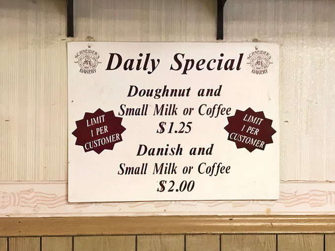 The daily special board offers prices that feel like a time machine to simpler days &ndash; when a buck and change could buy a moment of pure bliss.