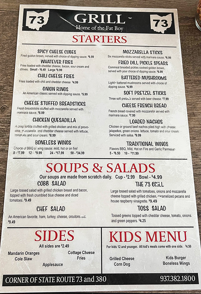 The menu reads like a love letter to American comfort food classics. "Whatever Fries" might be the most honest menu description I've ever encountered. 