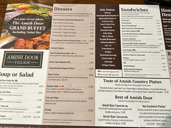 This menu isn't just a list of options&mdash;it's a roadmap to happiness. The slow-cooked roast beef isn't just recommended, it's practically mandatory for first-timers. 