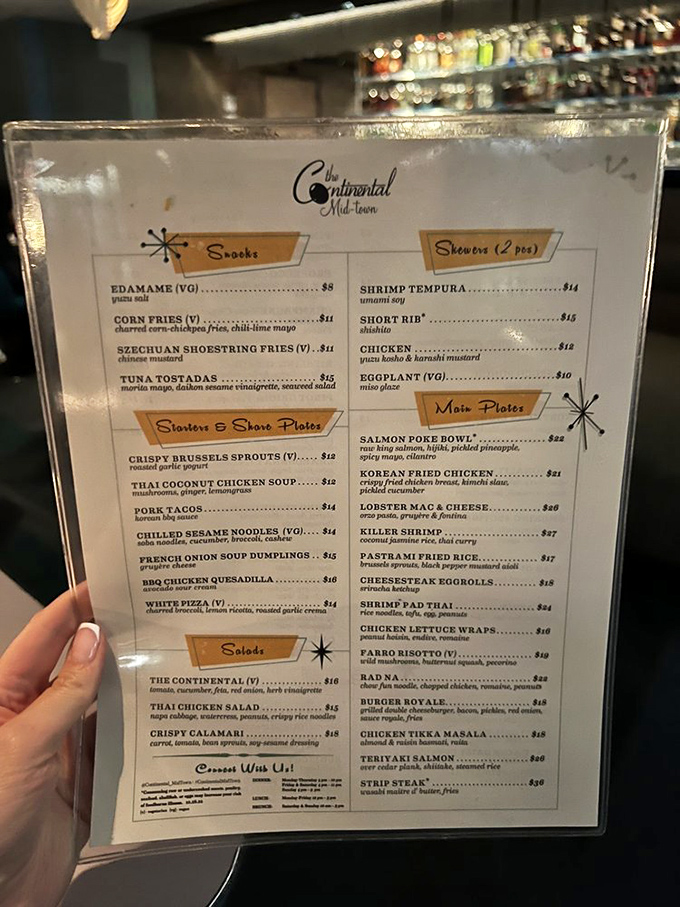 The menu reads like a global food tour with a Philly twist—from Cheesesteak Eggrolls to Lobster Mac & Cheese.