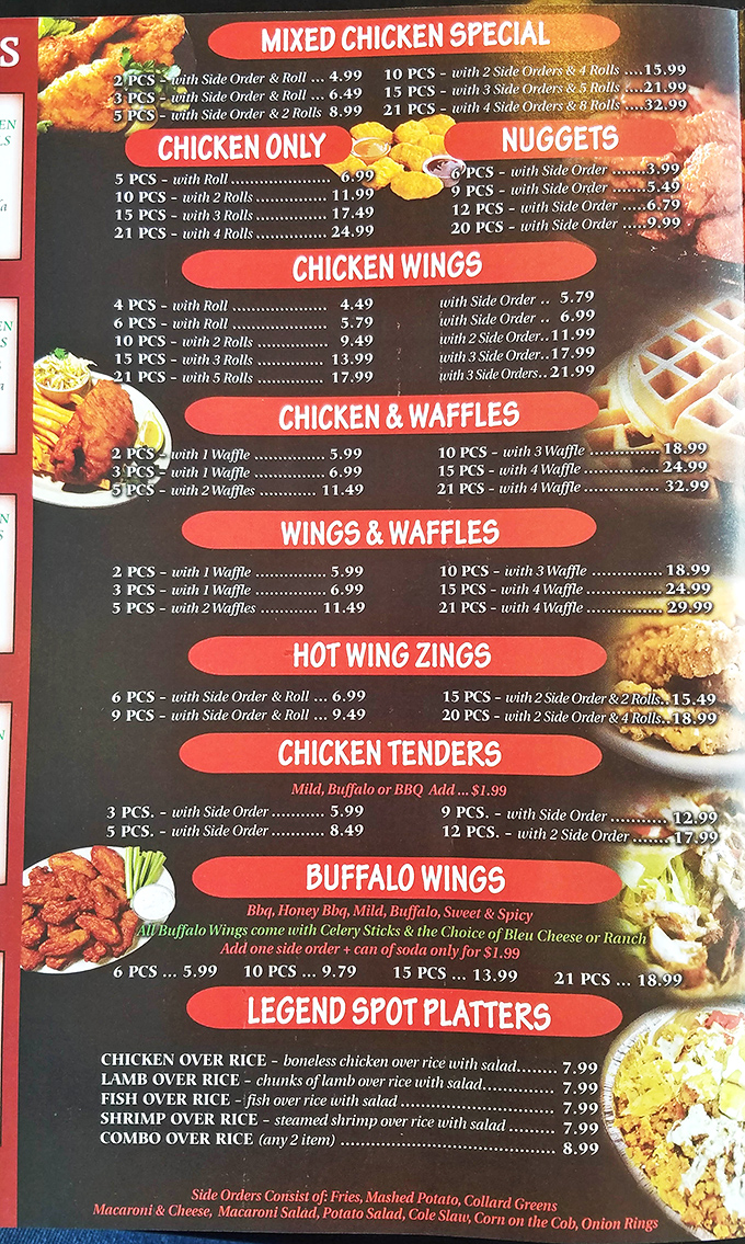 This menu isn't just a list of options&mdash;it's a roadmap to happiness with chicken as your trusty vehicle. 