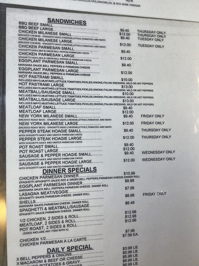 The menu board&mdash;a roadmap to happiness. Daily specials rotate like supporting actors, but The Godmother remains the undisputed star of this delicious show.