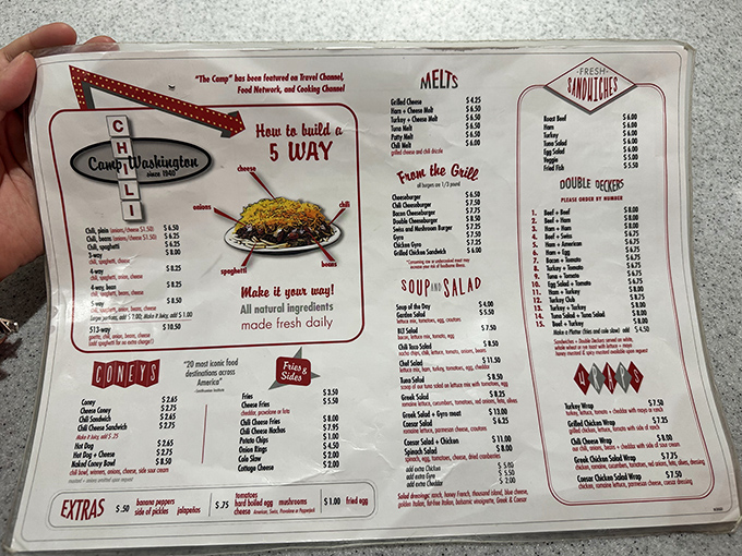 The menu reads like a roadmap to flavor paradise. Cincinnati's famous "ways" system isn't complicated math &ndash; it's delicious arithmetic!