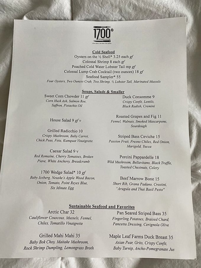 The menu reads like poetry for food lovers &ndash; from colossal shrimp to sweet corn chowder, each description promises a flavor adventure.