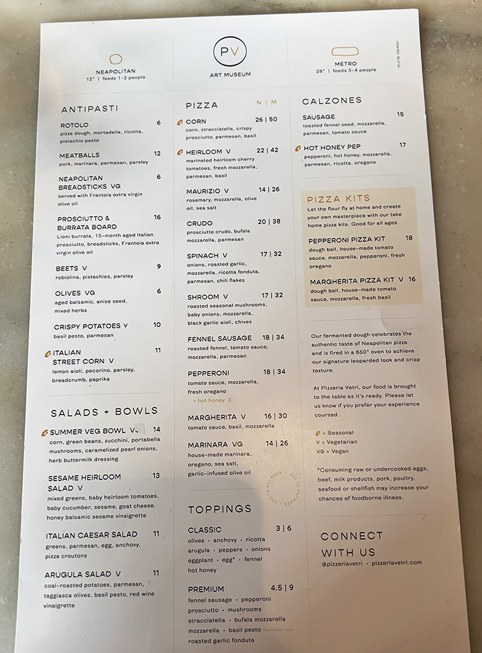 A menu that reads like poetry to pizza lovers. The hardest part isn't choosing&mdash;it's not ordering everything.