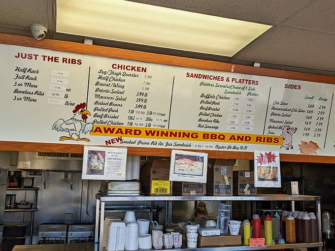 The menu board tells the whole delicious story&mdash;from "Just the Ribs" to award-winning pulled pork that lives up to its billing.