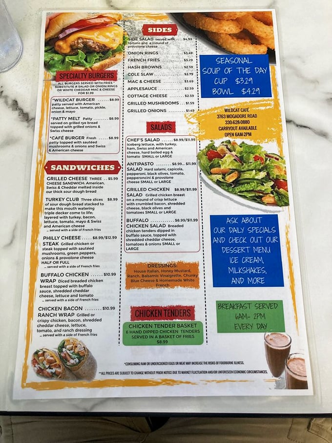 The menu reads like a love letter to American classics &ndash; burgers, sandwiches, and breakfast served all day until 2PM.